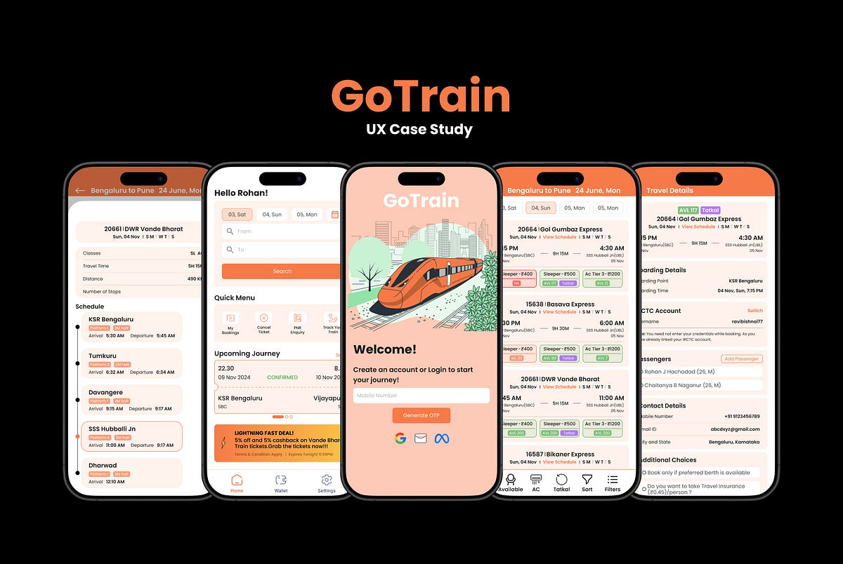 GoTrain — Hassle free Train Ticket booking experience! UX Case Study ...