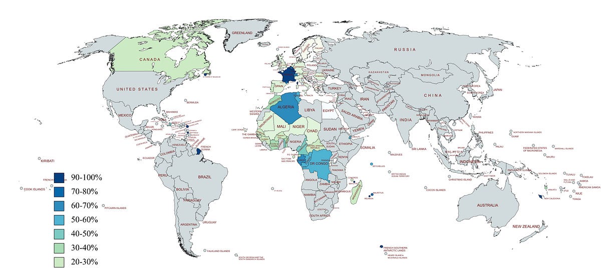 5 Maps that Show how French is Truly a Global Language | by Bradley ...