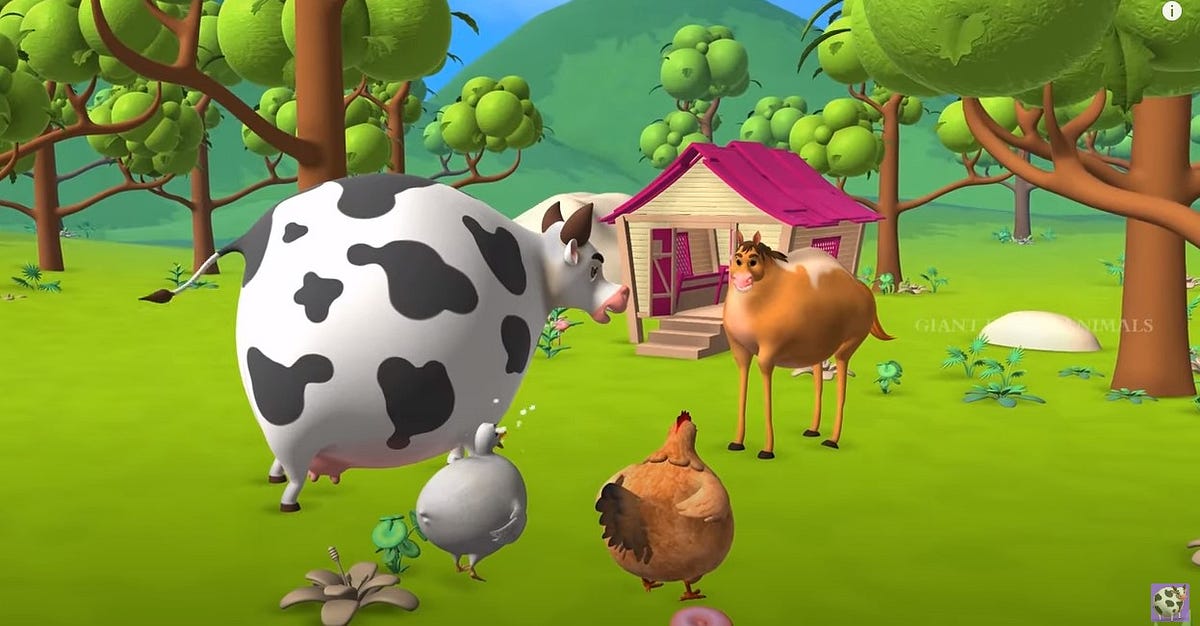 Giant Cow vs Long Leg Horse — Funny Fat Animals Comedy Fights | Hen ...