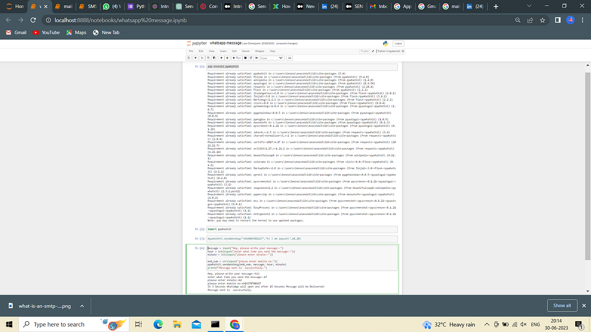 Send Whatsapp Message With Python Using Pywhatkit Ayushi Swarnkar Medium 5943