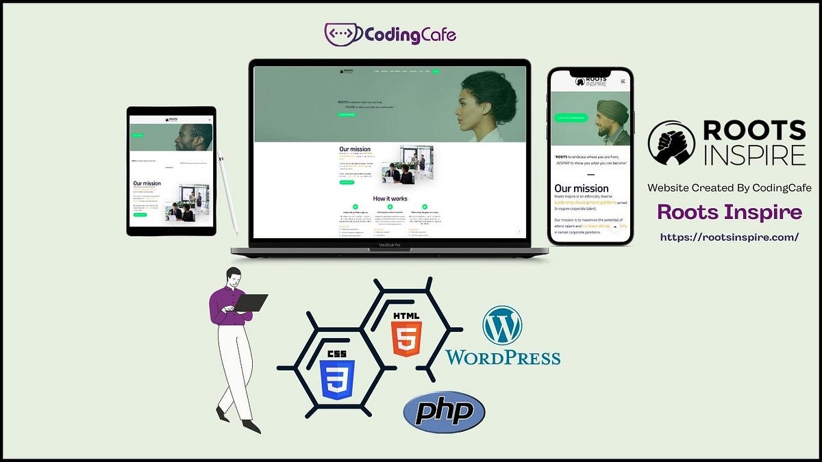 Roots Inspire Website Created By CodingCafe - Coding Cafe - Medium
