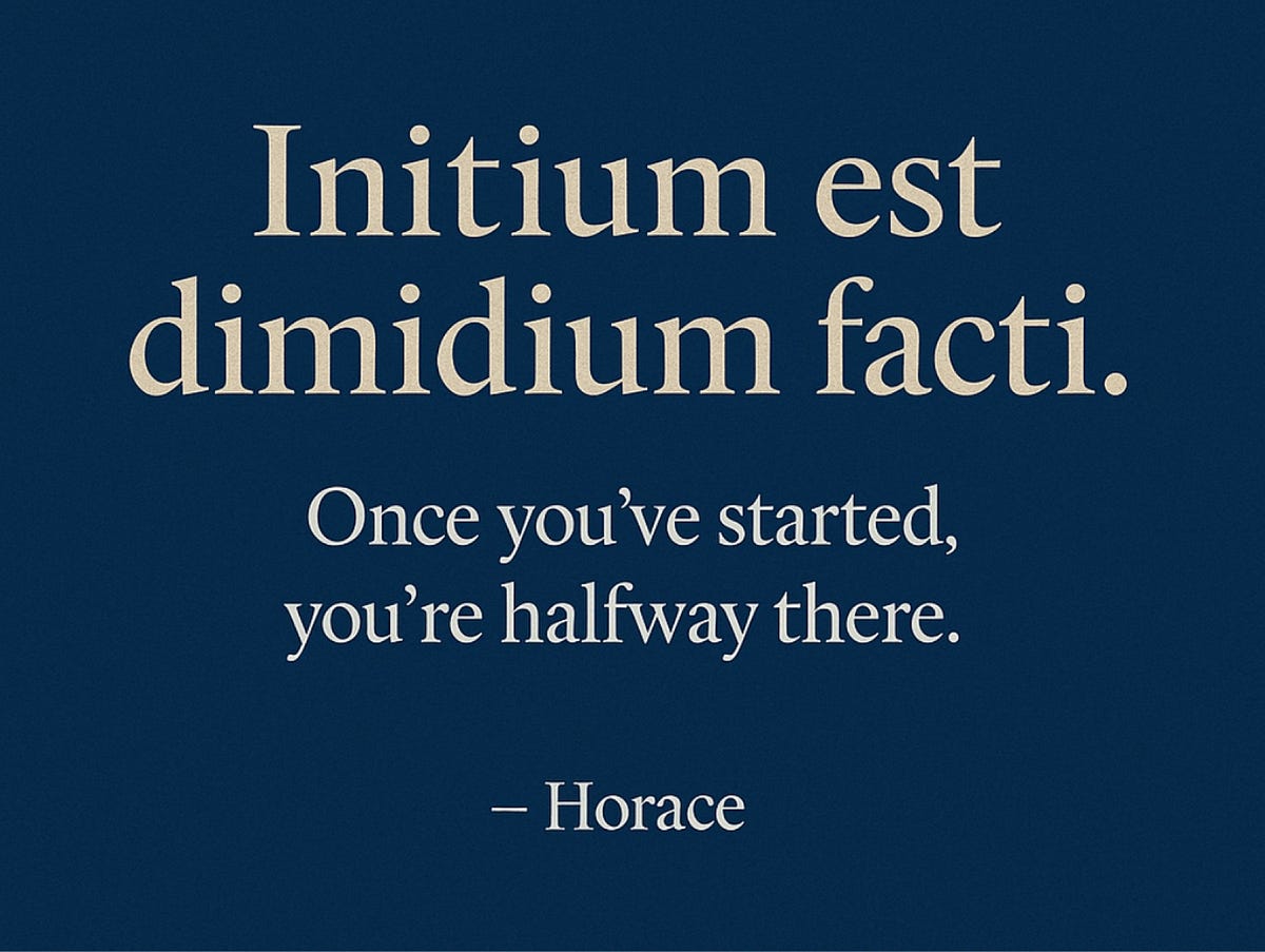 “Once you’ve started, you’re halfway there” - Benjamin Cook - Medium