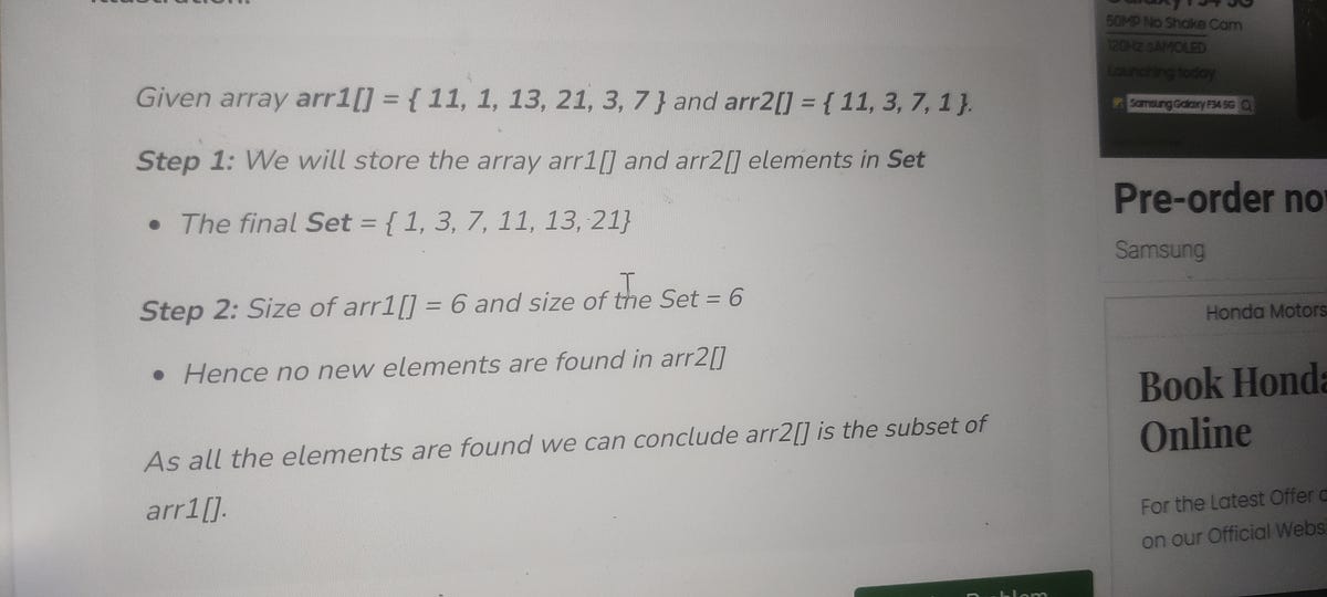 P2 FIND WHETHER ARRAY IS SUBSET OF THE ANOTHER ARRAY ! - Yogita Misal ... P2 FIND WHETHER ARRAY IS SUBSET OF THE ANOTHER ARRAY ! - Yogita Misal ...
