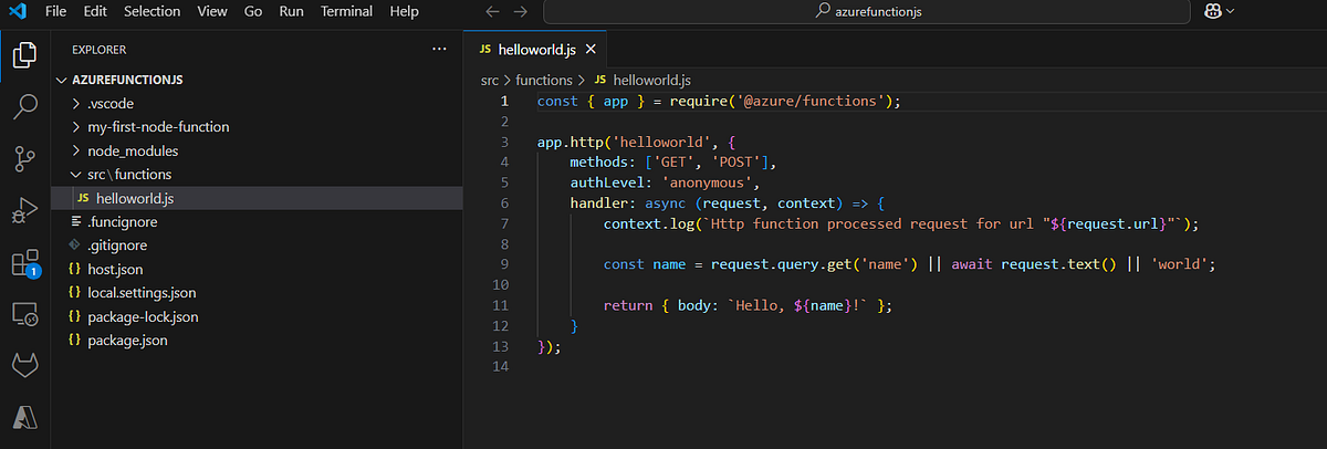 How to Write Your First Node.js Azure Function Locally (Step-by-Step Guide) | by Bhushan Poojary ...
