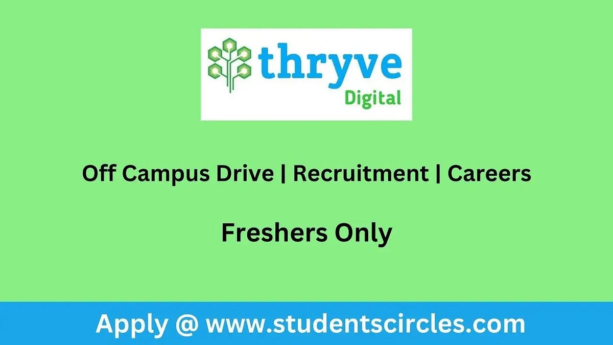Thryve Digital Careers 2023 | Fresher | Direct Link | by V G Selvam ...