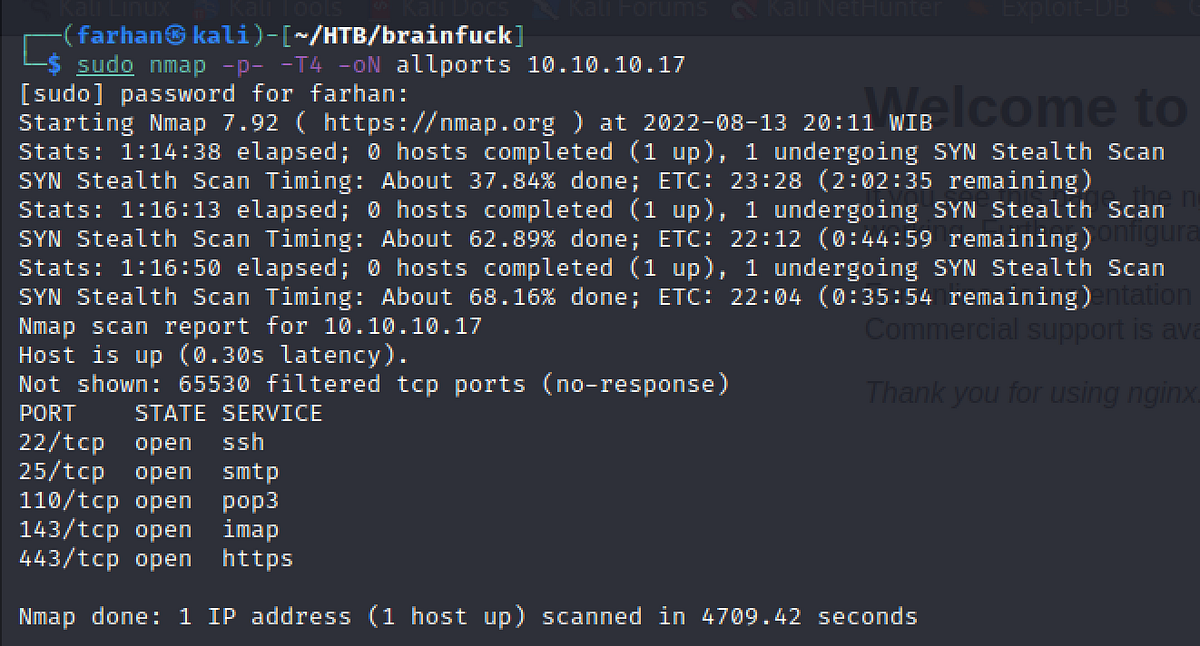 Brainfuck — HackTheBox Writeup. Reconnaissance | by Farhan Ardiya | Medium