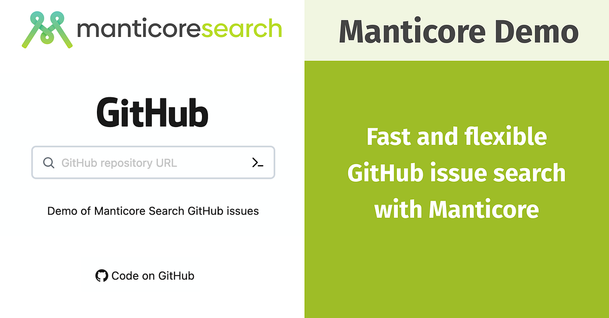 Demo: GitHub search with Manticore Search | by Sergey Nikolaev | Medium