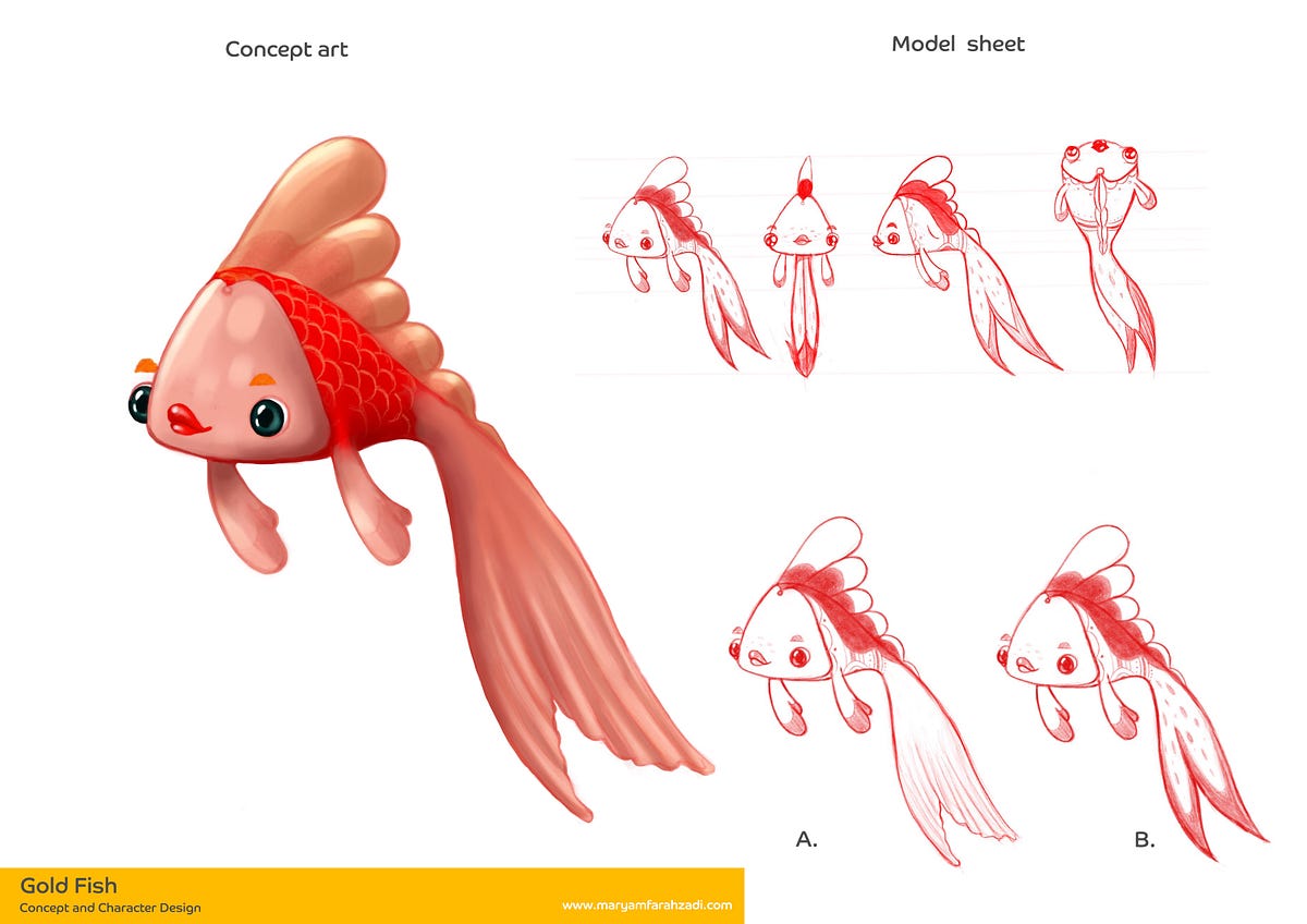 Gold Fish concept & Character Design | by Maryam Farahzadi | Medium