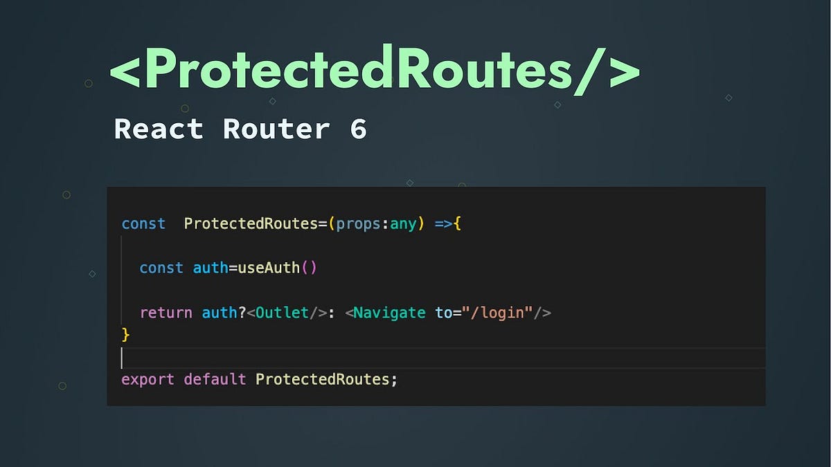 Handling Protected / Private Routes using React Router v6 | by Anshul ...