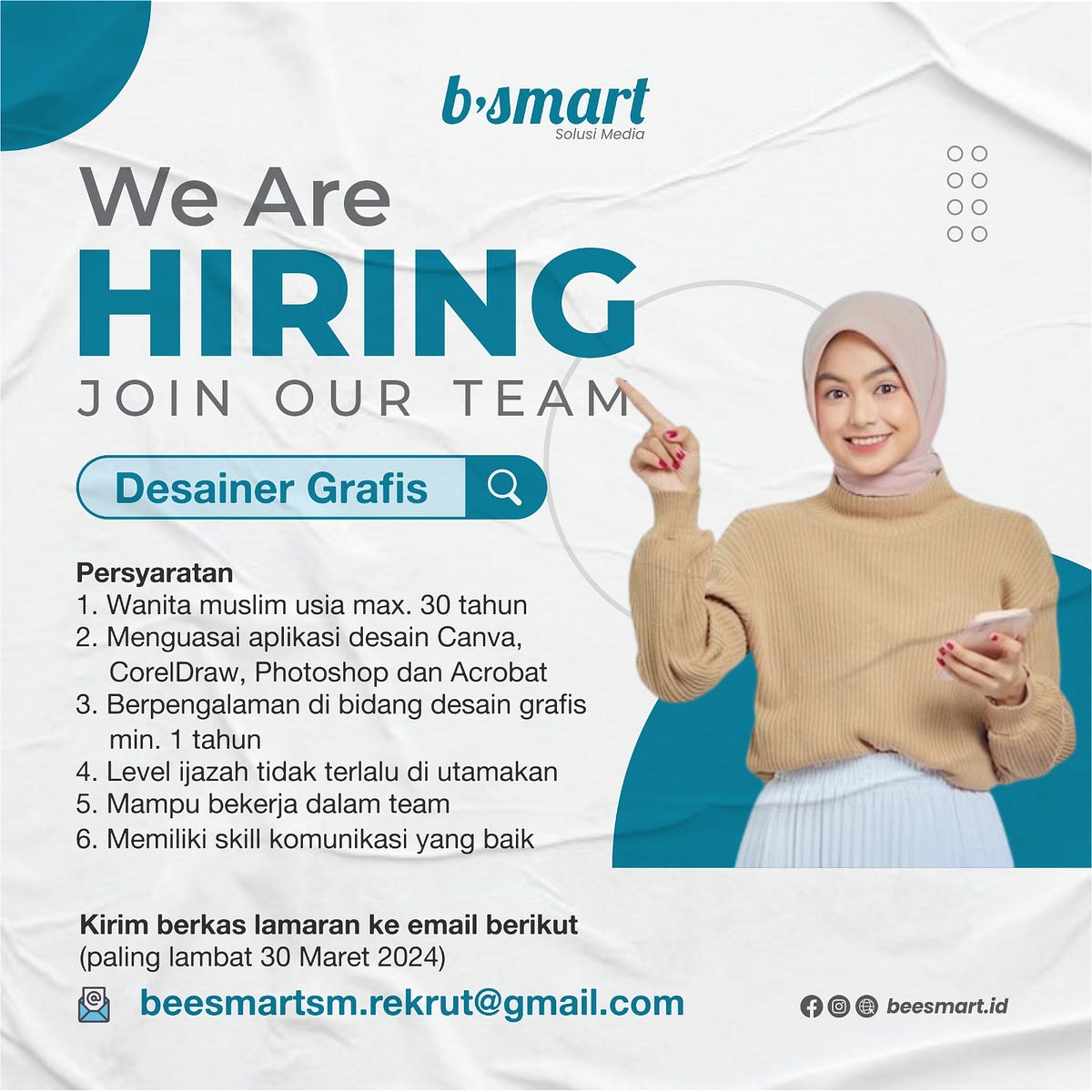 Lowongan Kerja Desain Grafis Krian Sidoarjo CV. BeeSmart Solusi Media - Radit beesmart - Medium