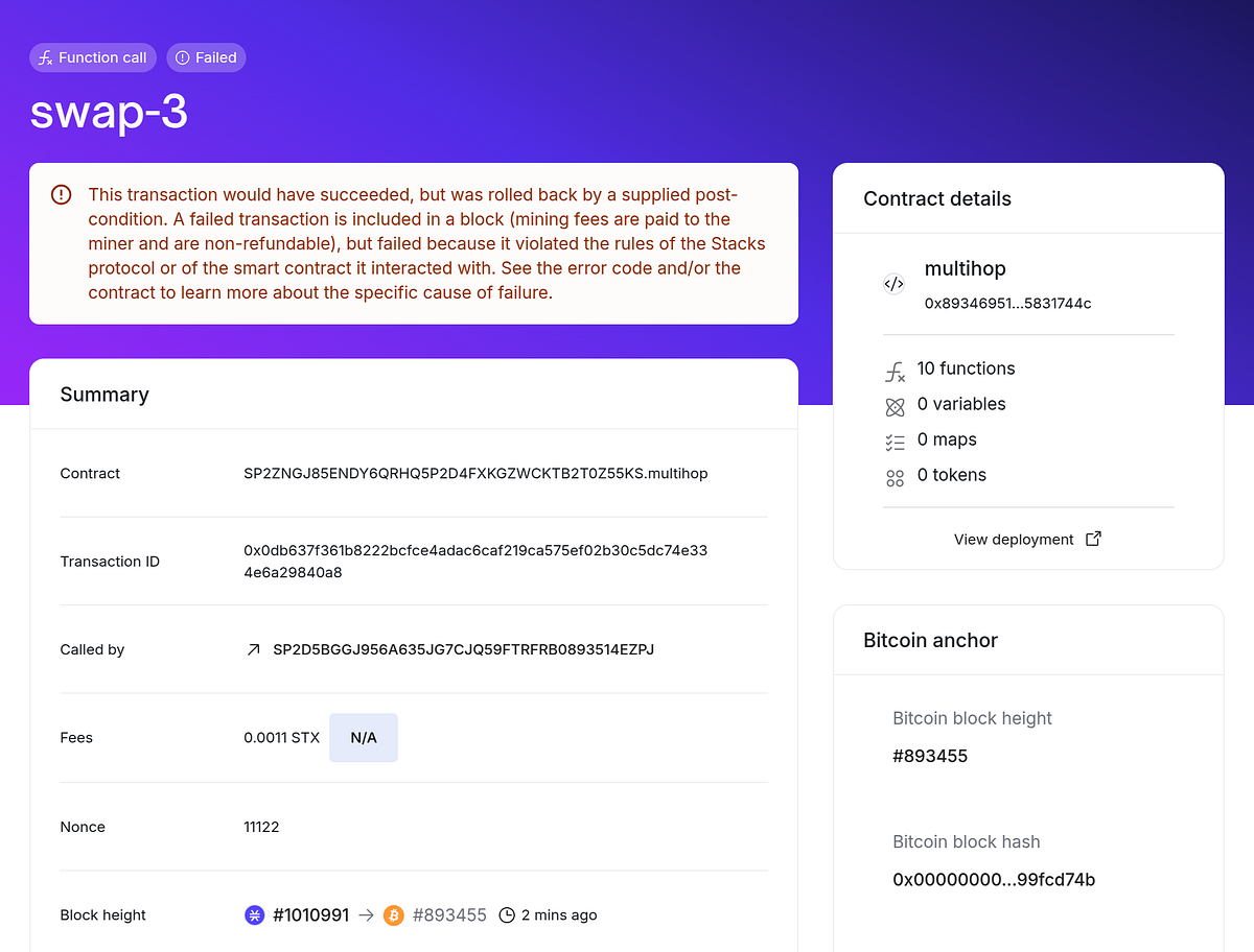 Possible errors when calling a Stacks smart contract function | by 0xc22b | Apr, 2025 | Medium