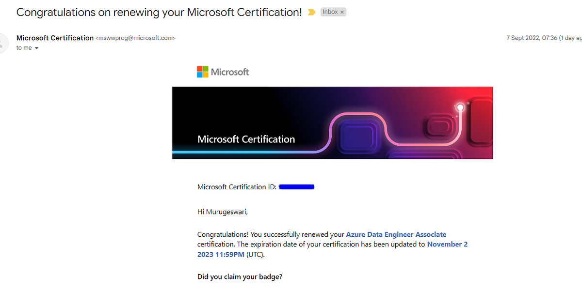 How to Renew Microsoft Certification [ DP-203] | by Murugeswari ...