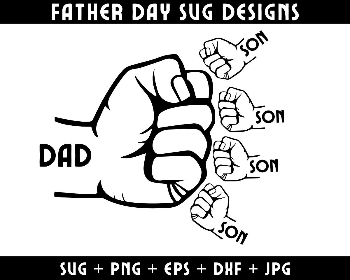 Fathers and 4 childs hands svg, Personalized Father’s Fist Bump Set svg ...