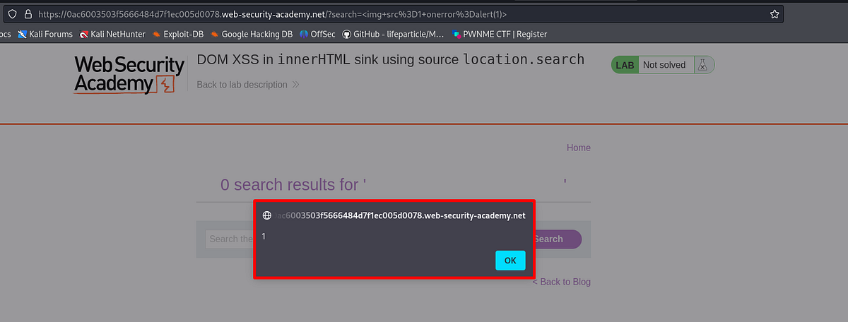 DOM XSS in innerHTML sink using source location.search - Chandrabhushan Kumar - Medium