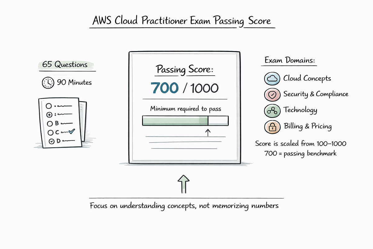 Understanding the AWS Cloud Practitioner exam passing score | by Kei ...