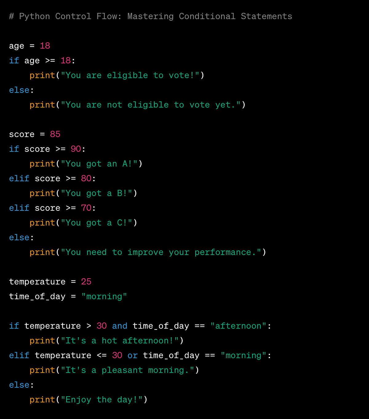 Python Control Flow: Mastering Conditional Statements | by M Waqar ... Python Control Flow: Mastering Conditional Statements | by M Waqar ...
