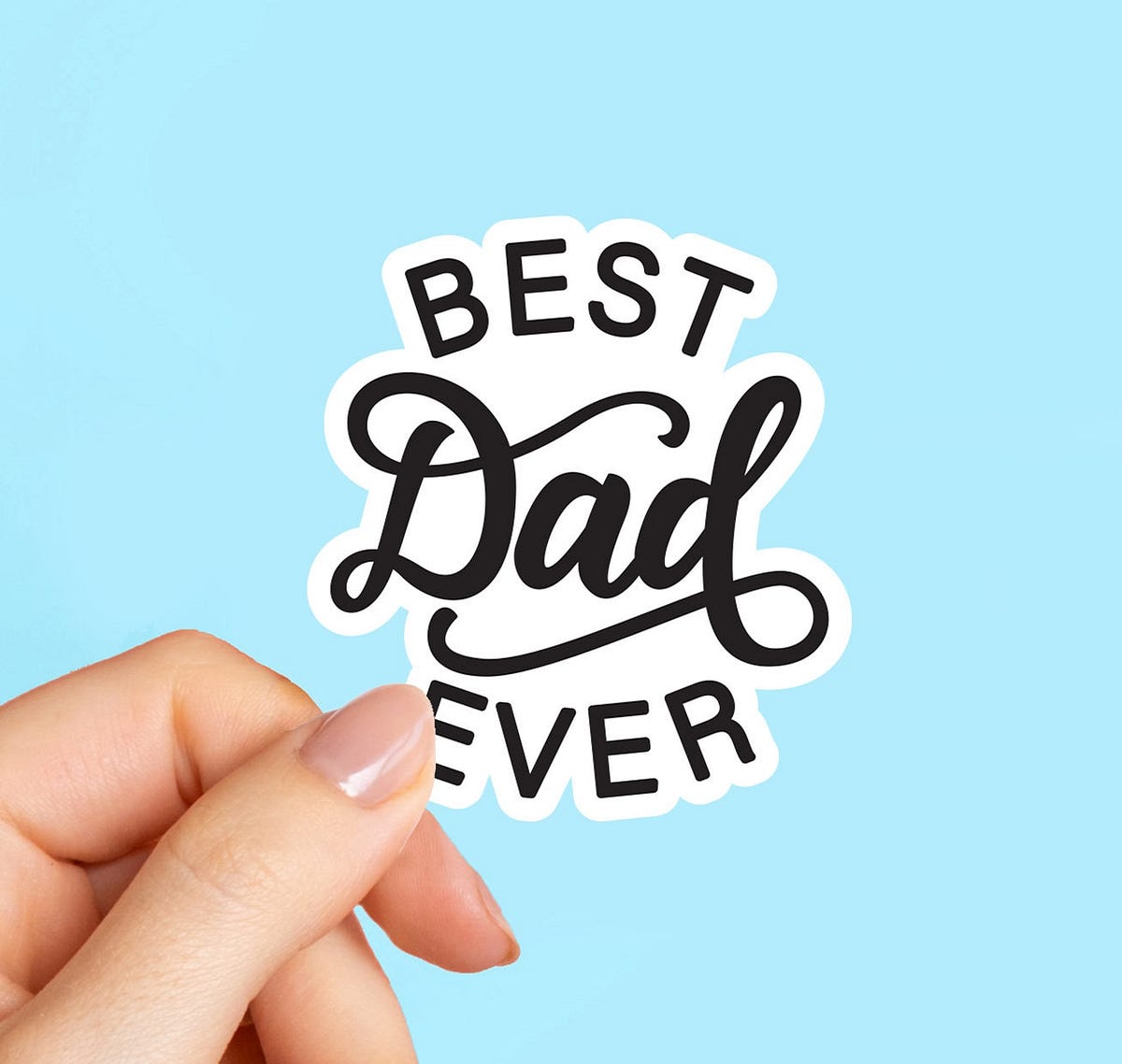 Best Dad Ever Sticker, Father’s Day Sticker, Dad Gift, Waterproof Stickers, laptop stickers ...
