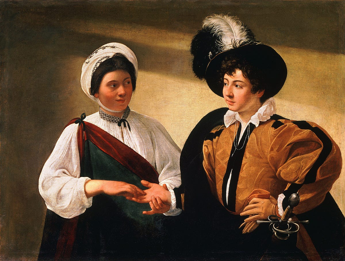 The Fortune Teller — Caravaggio. sadgwe | by Alejandro Orradre | The ...