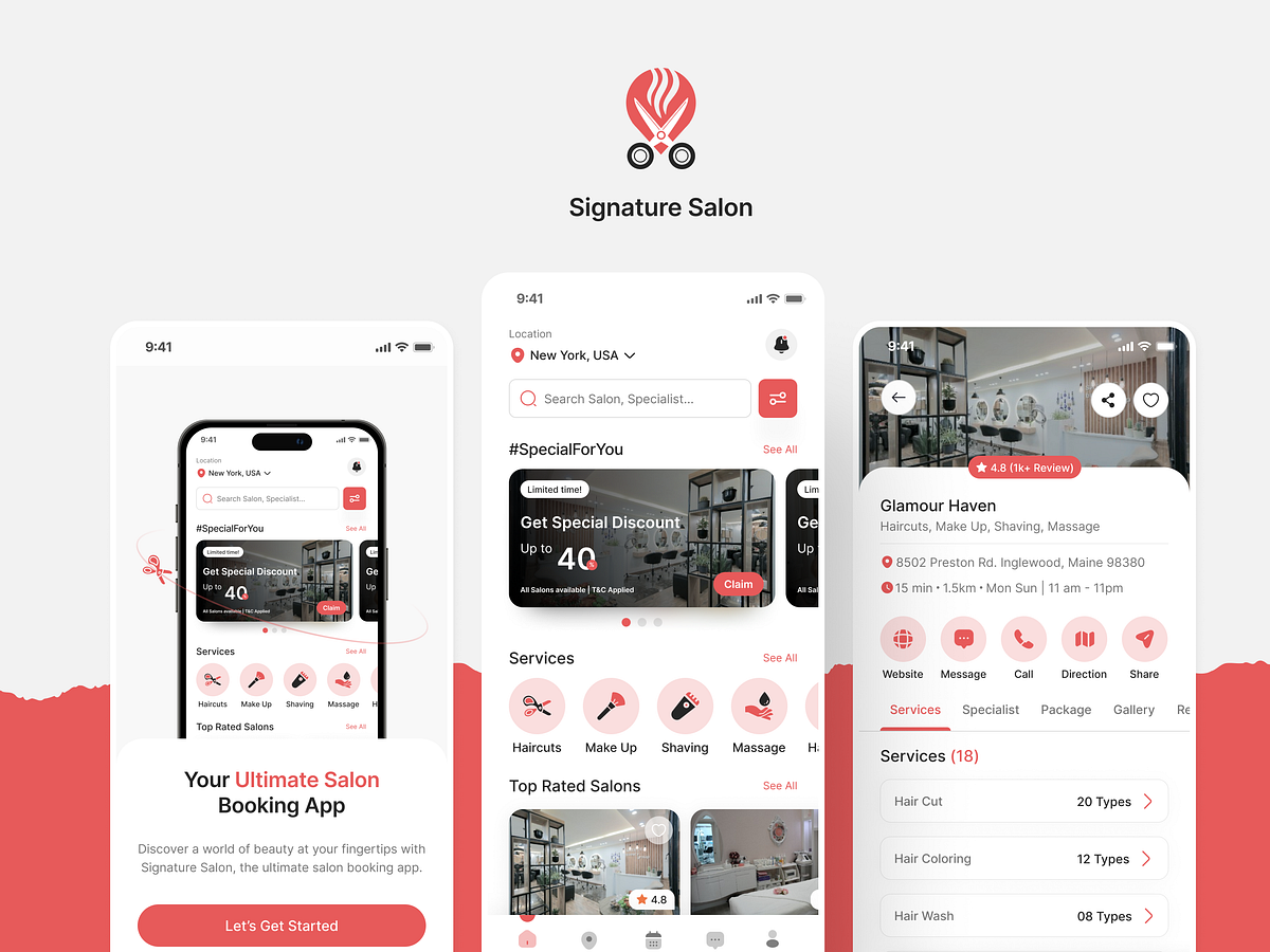 Barber and Beauty Salon Booking Mobile App | Figma App UIUX Design - Insightlancer - Medium