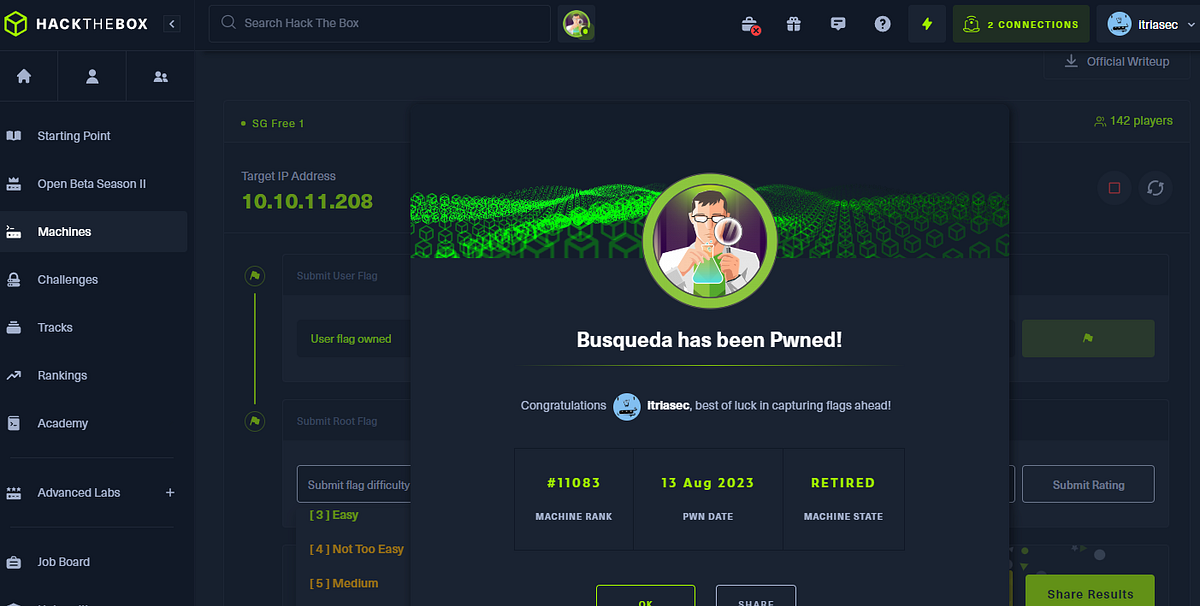 Busqueda Writeup Hack the Box. Okay, without further ado. | by Idrus Satria | Medium