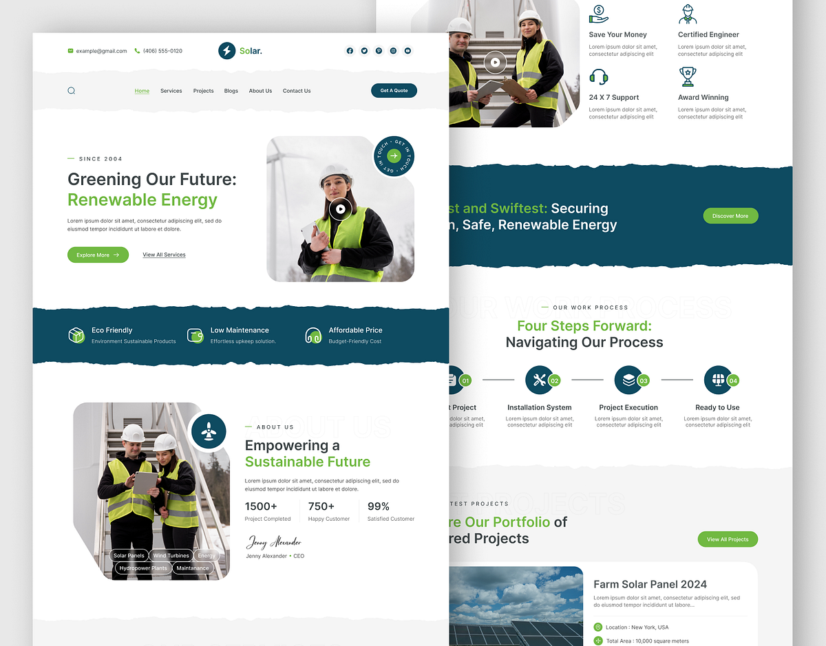 Solar and Renewable Energy Website UI Design Figma | by Insightlancer ...