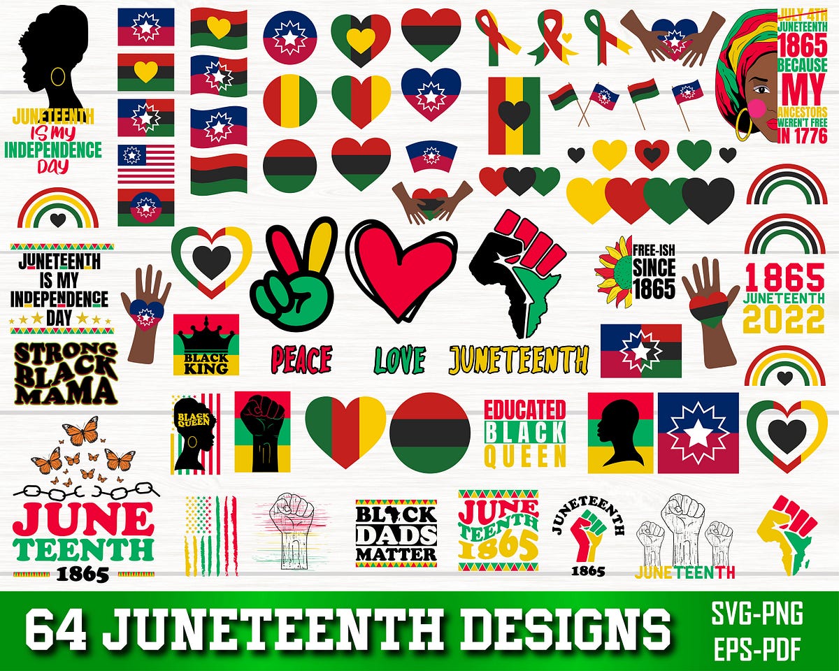 64 Juneteenth SVG PNG bundle, Juneteenth Sublimation png, Free-ish ...