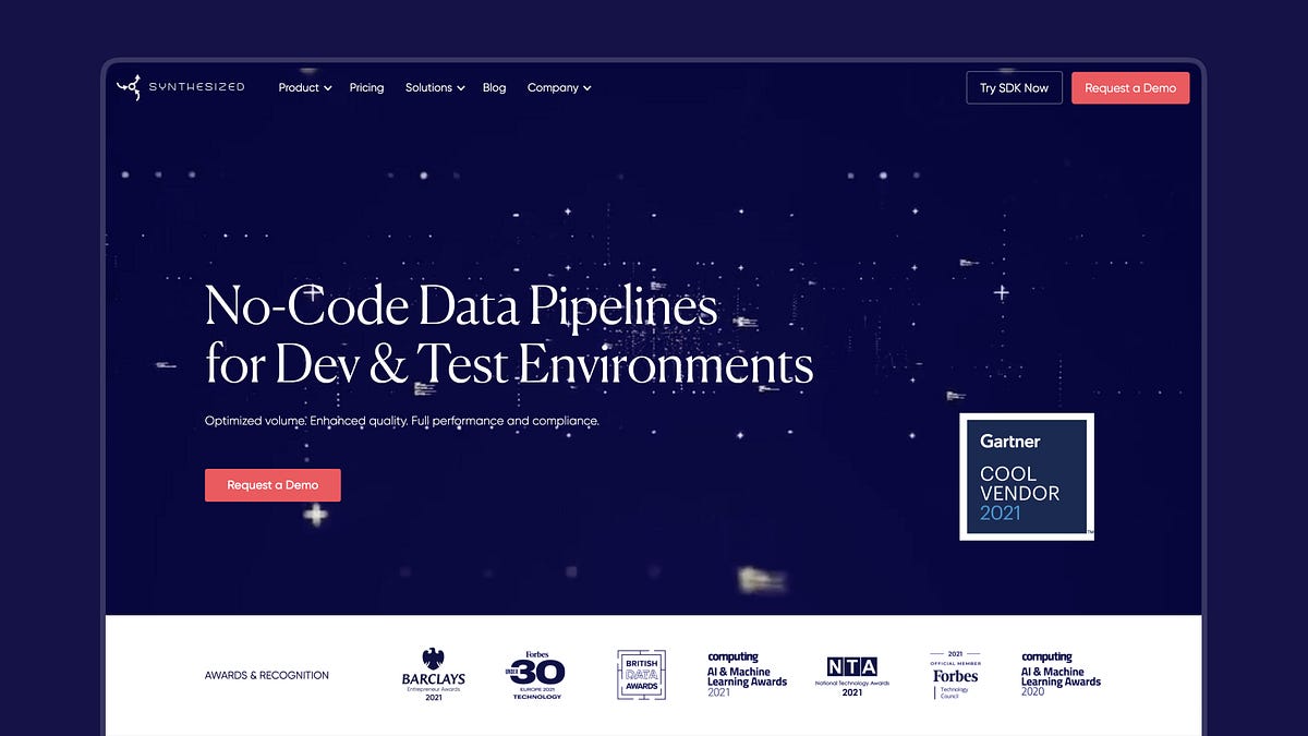 Case Study: Synthesized. Website Design for DataOps Platform | by tubik | Muzli - Design Inspiration