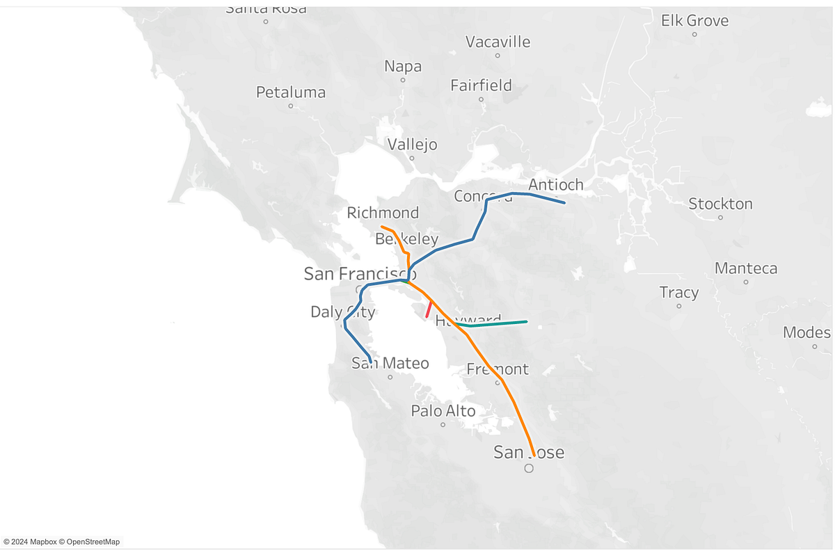 BART (Not Simpson, the Bay Area Train Route Map) | by Nandhini Lakshman ...