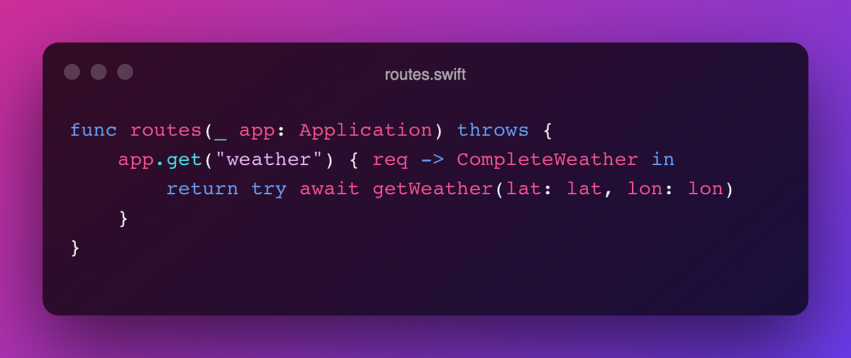 Async/Await in Vapor — How to create a weather API | Medium