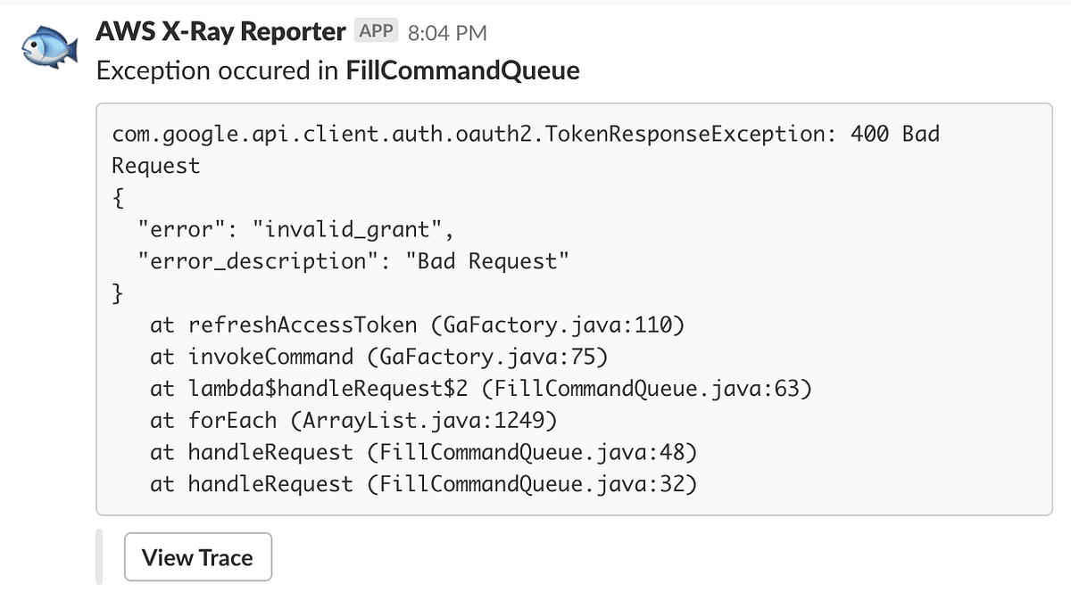 Reporting AWS X-Ray Exceptions to Slack Using Serverless and TypeScript | by Arseny Yankovski ...