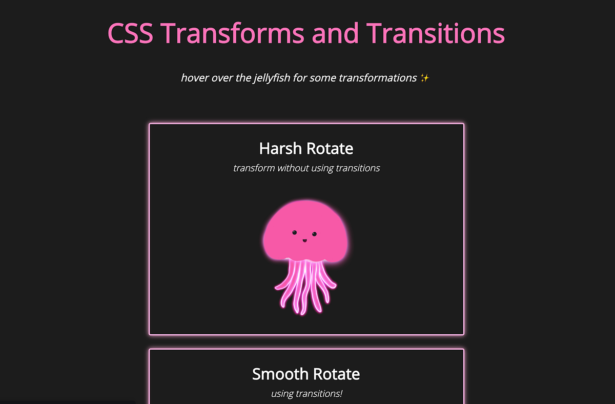 CSS Transforms and Transitions: A Beginner’s Guide | by Alexandra Radevich | The Startup | Medium