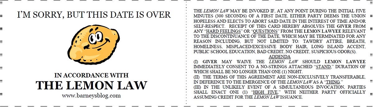 Lémon Law. If you don’t know the Lemon Law, it… | by Aaron Joya | Medium
