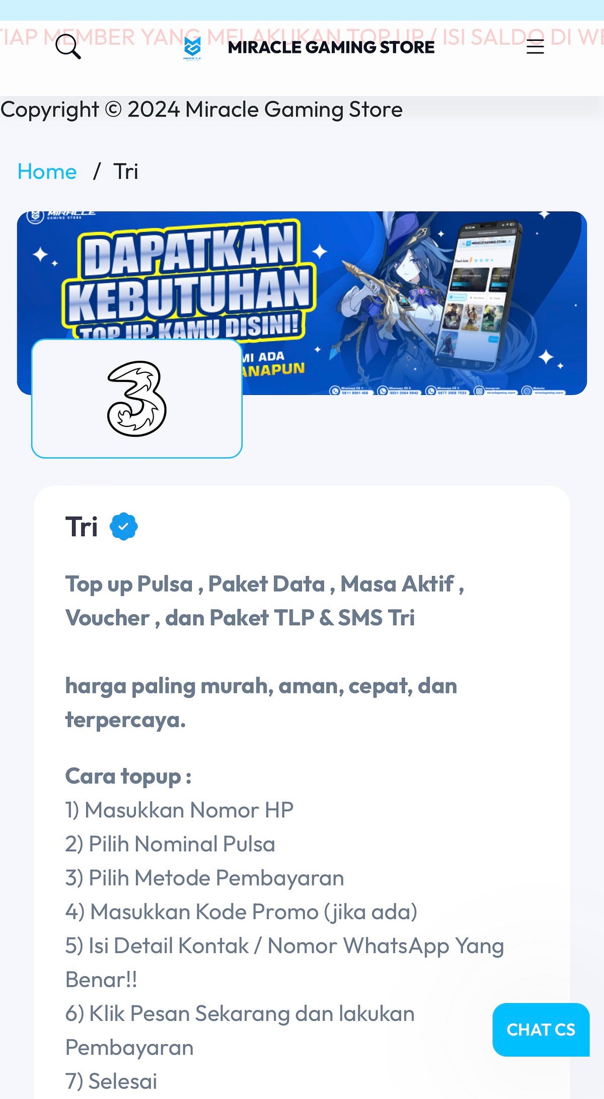 Bentuk Panjang untuk Menjangkau Pencari yang Menginginkan “Pulsa Tri ...
