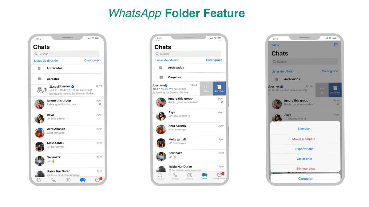 Case Study: Add a “ folder feature” to WhatsApp | by Arzum Erol | Medium