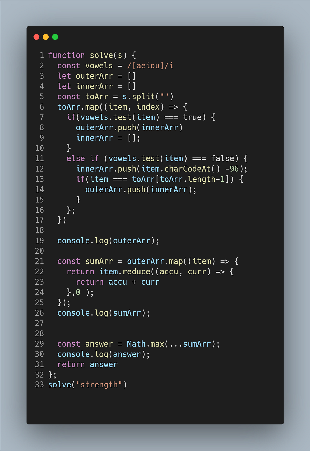 CodeWars — (52) Consonant value 累加子音 (6 kyu) | by Kory | Oct, 2024 | Medium