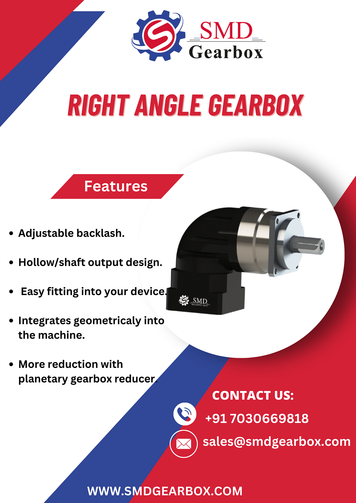 SMD Right Angle Reducer |Gearbox manufacturer in India - SMD Gearbox Co ...