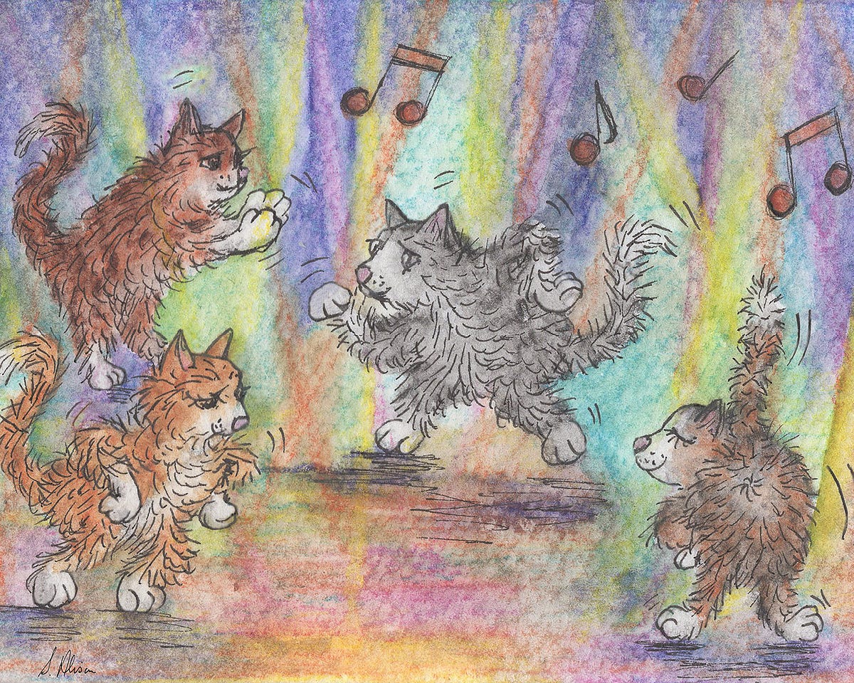How to Draw Cats Dancing to the Birdie Song — in Stages | by Susan ...