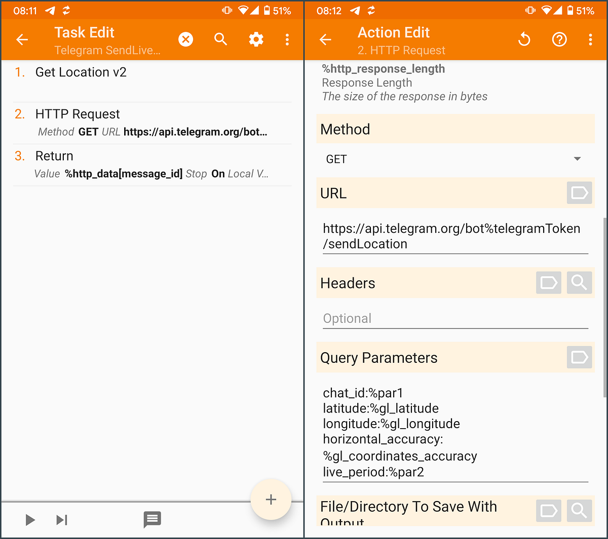 Tasker and Telegram integration: live location | by Alberto Piras ...