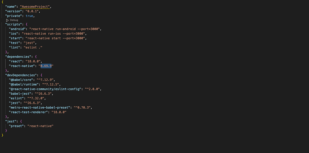 Changing the port of react-native application (react-native version v ... Changing the port of react-native application (react-native version v ...