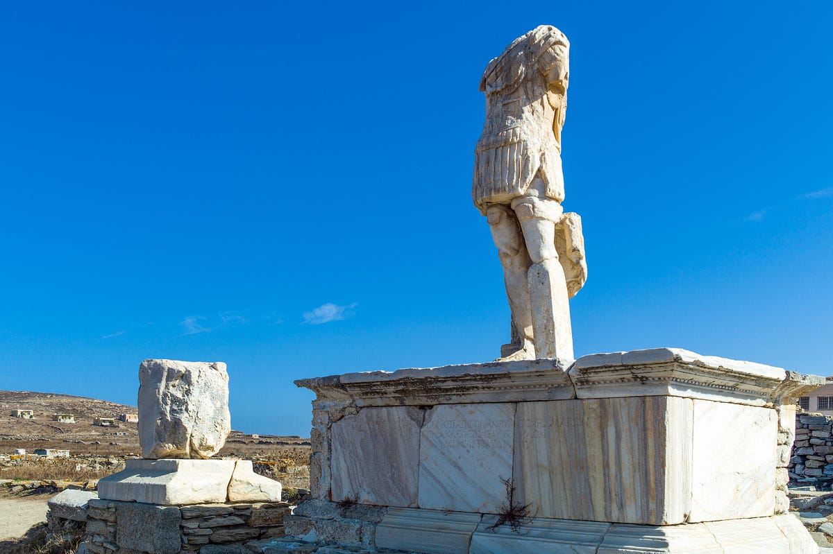 The Terrace of the Foreign Gods. The tiny Greek Island of Delos was the ...