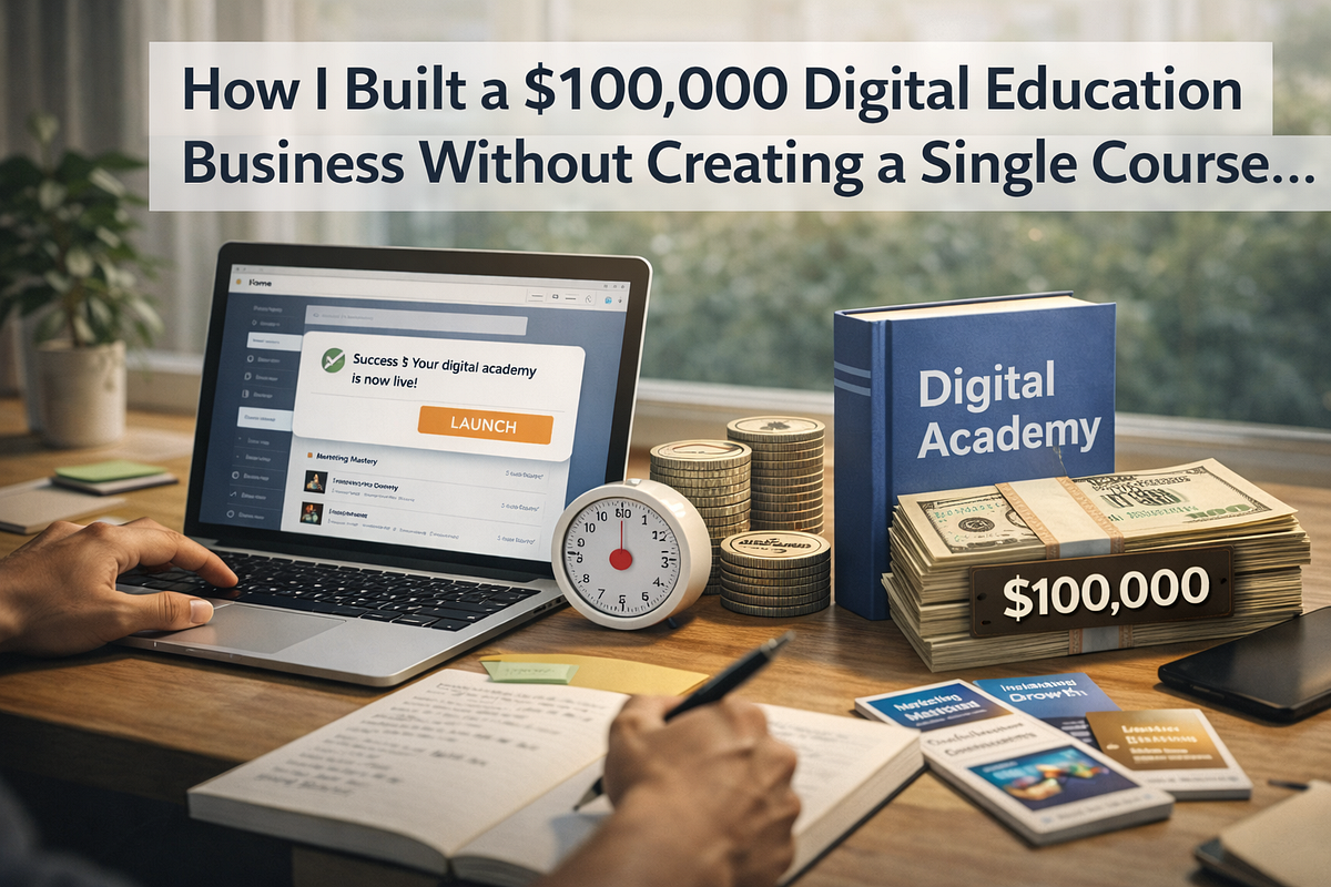 How I Built a $100,000 Digital Education Business Without Creating a ...