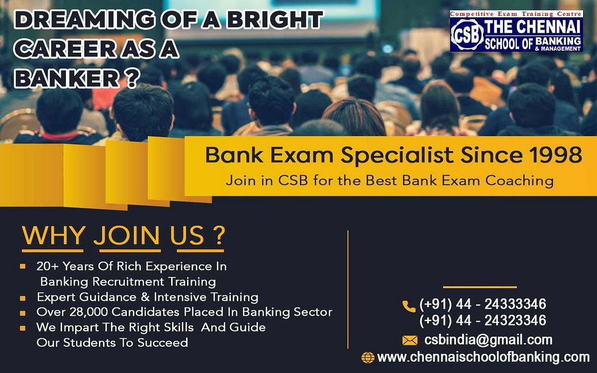 Pass the bank exam with flying colours | by Chennaischoolbanking | Medium