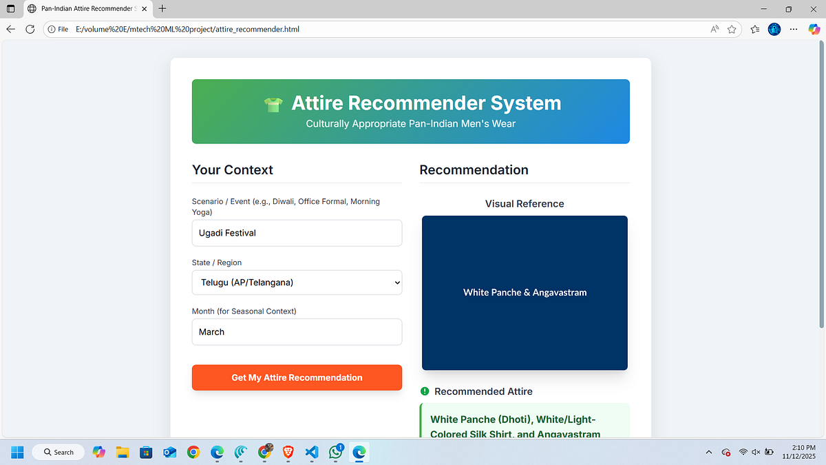 INDIAN MEN’S ATTIRE RECOMMENDATION SYSTEM USING DECISION TREES | by ...