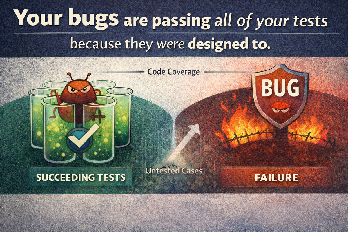 Your bugs are passing all of your tests because they were designed to ...
