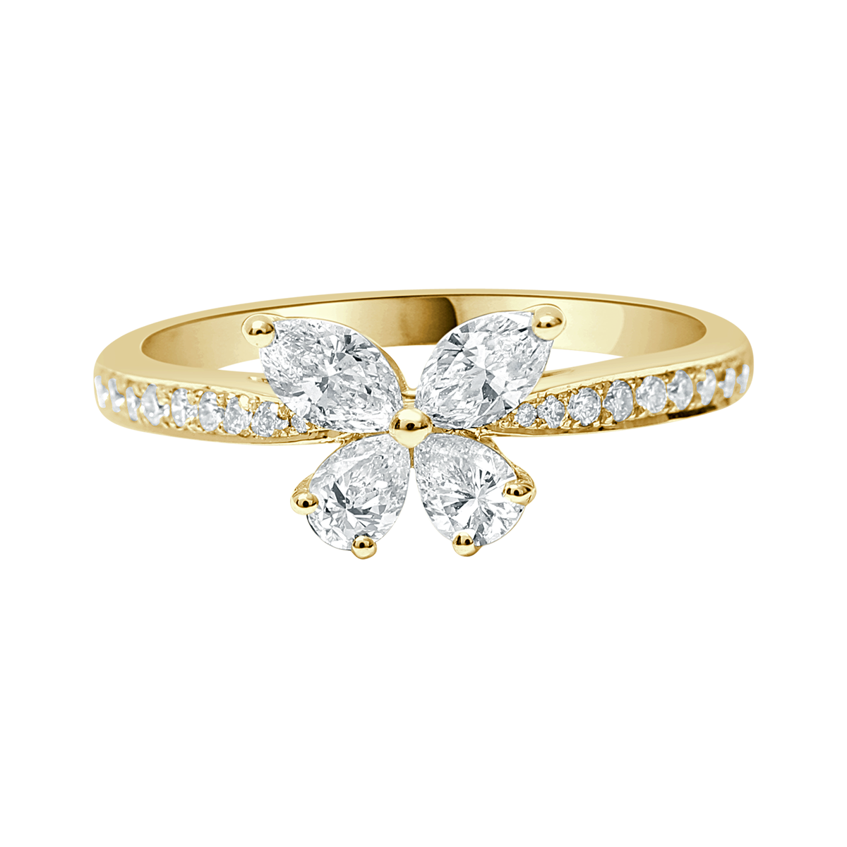 Ava Four Diamond Butterfly Ring - LaMarquise Diamonds & Watches LLC ...