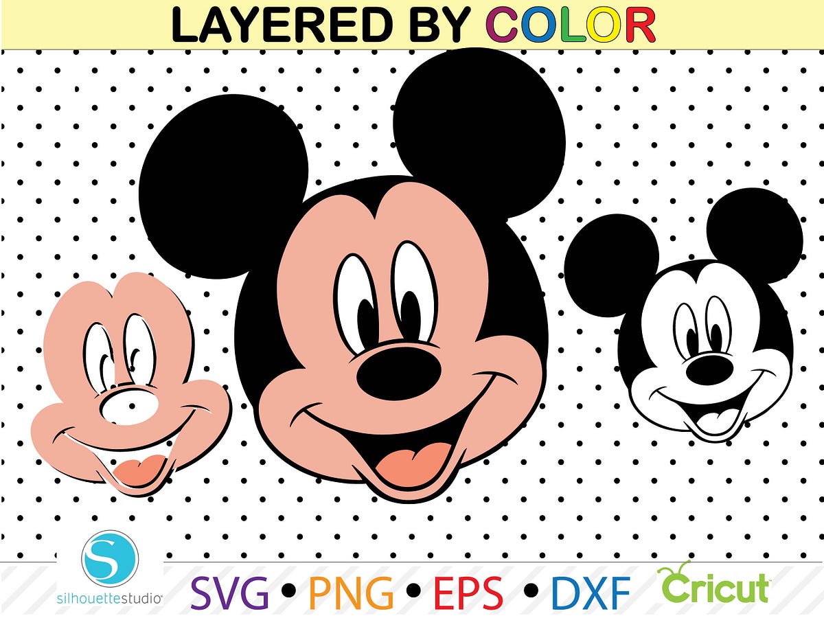 Mickey mouse svg,mickey head,Mickey face svg ,mickey dxf eps svg ...