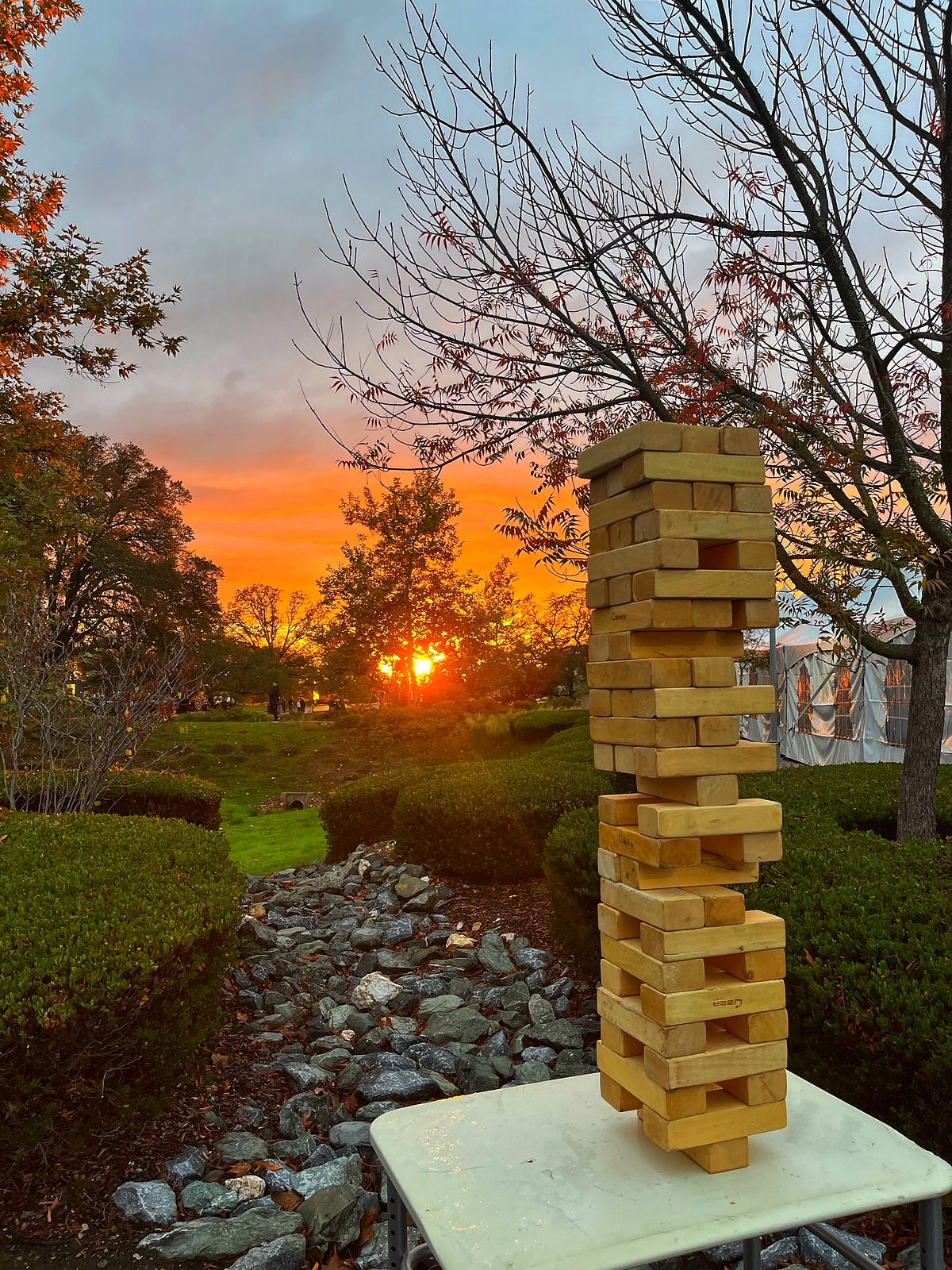 Jenga at Sunset. Nov-Dec Six Word Photo Story Challenge… | by Carmen ...