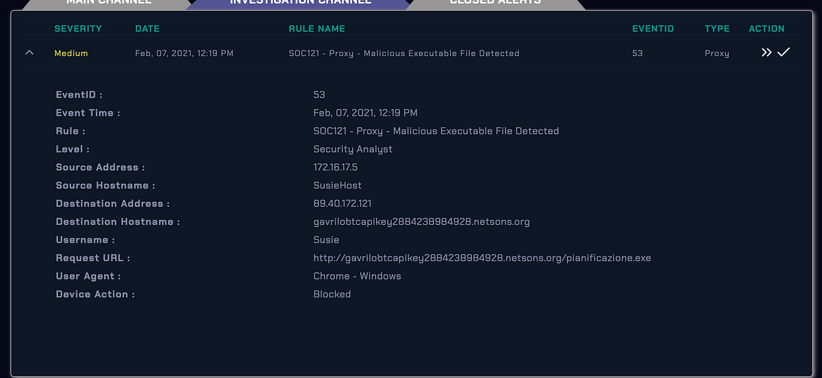 Soc121 — Proxy — Malicious Executable File Detected By Raivenx Medium
