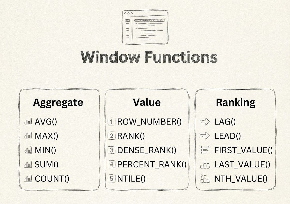 SQL Window Functions, Explained from Zero | by bingeek | Dec, 2025 | Medium