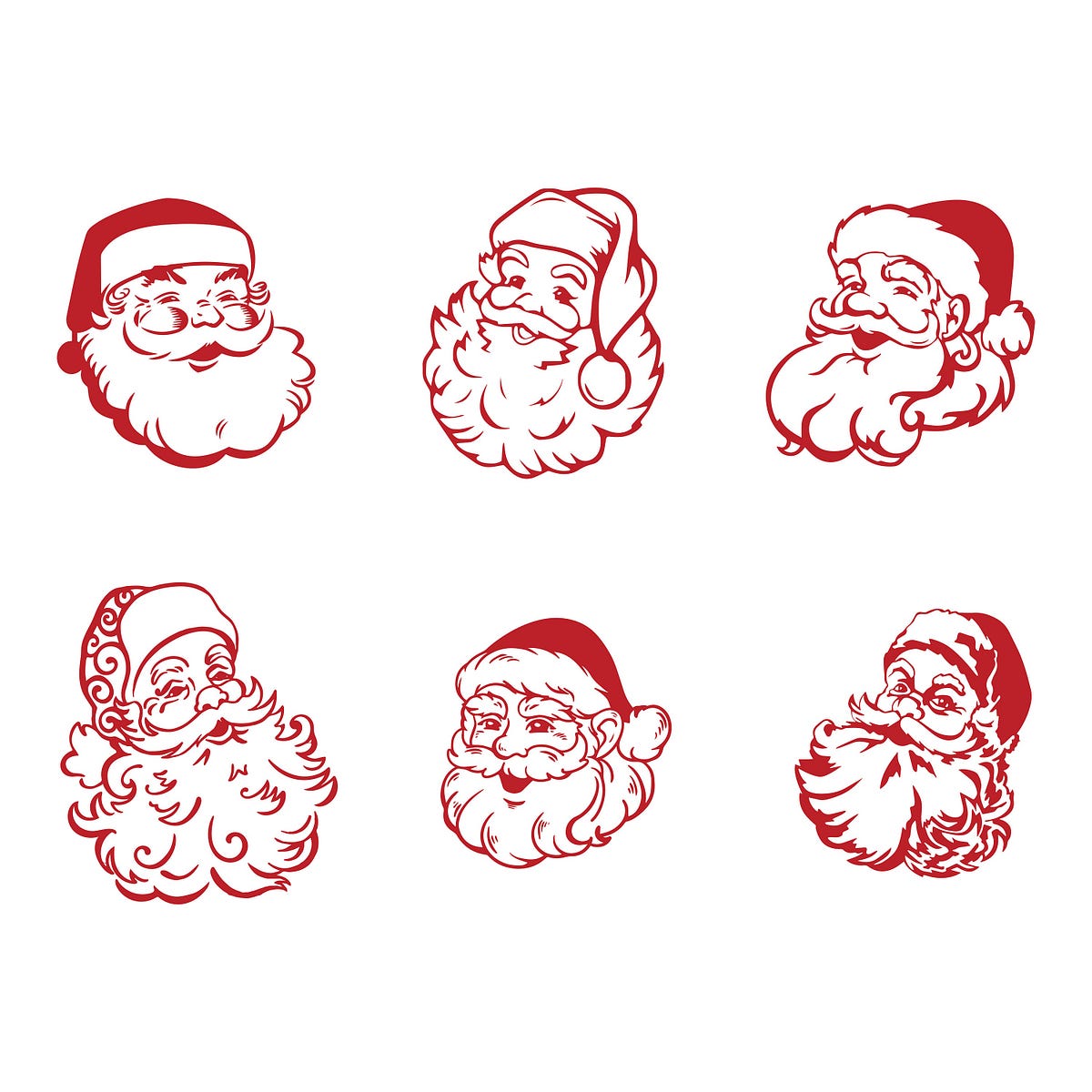 Vintage Santa svg, old school father christmas, Santa Face svg ...